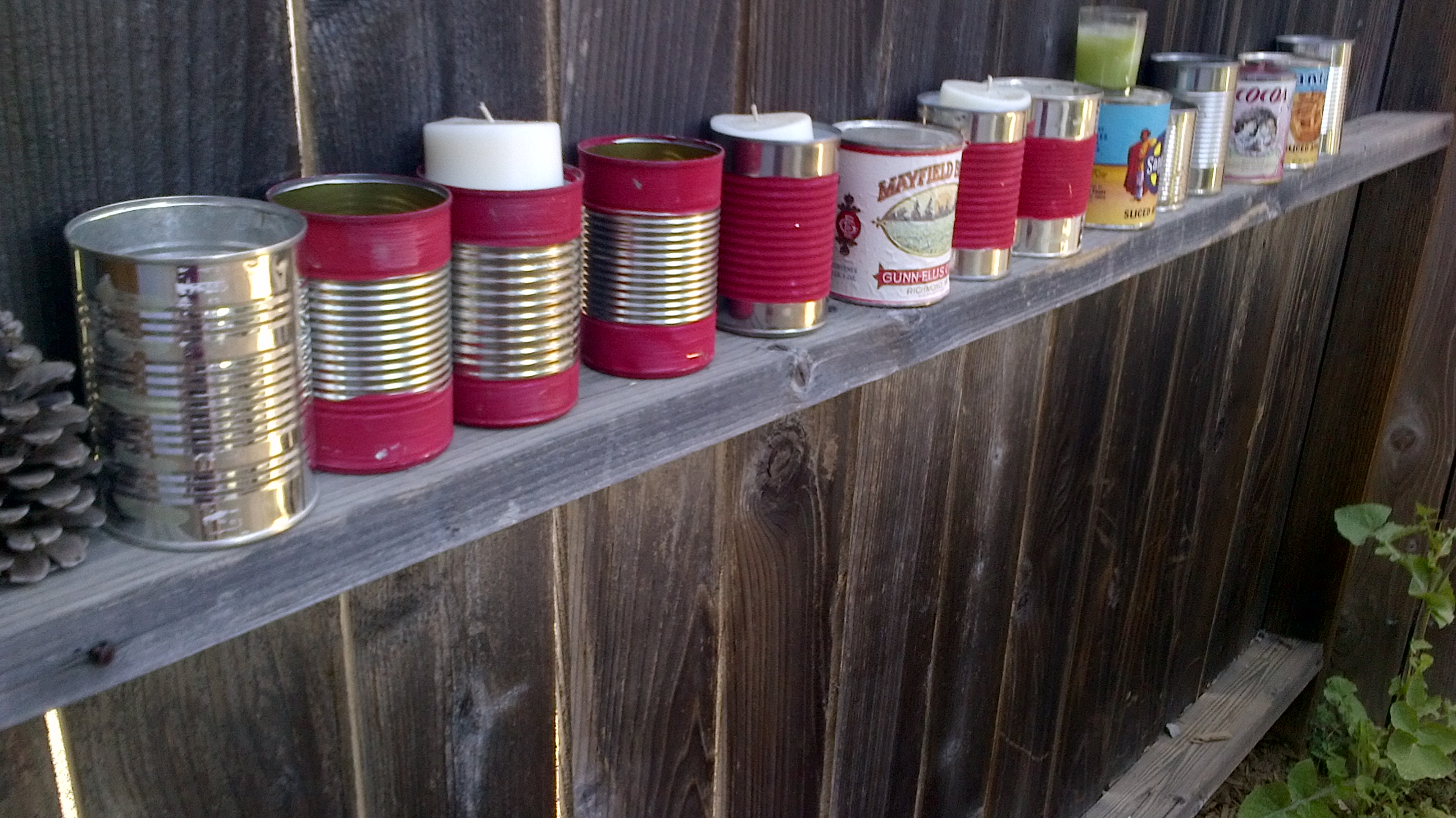 how to use recycled cans to decorate your fence - Amy's Art Table