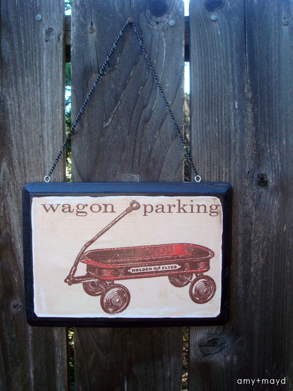 DIY wagon parking sign tutorial - Amy's Art Table